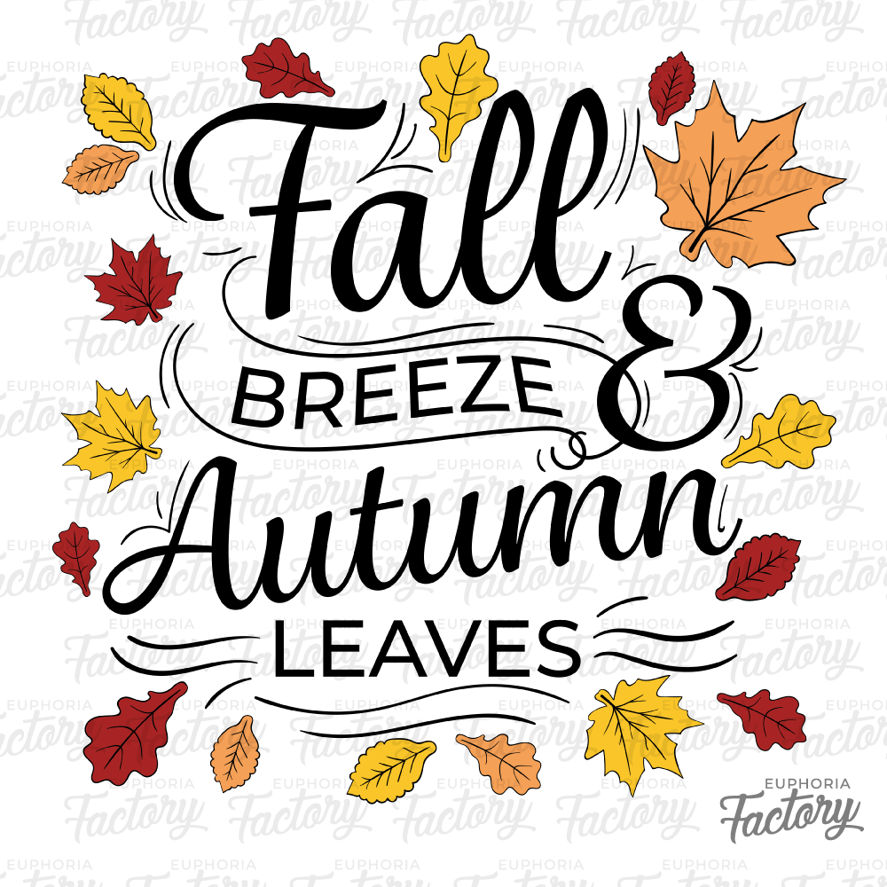 Fall Breeze & Autumn Leaves - PNG & JPG Design - Euphoria Factory